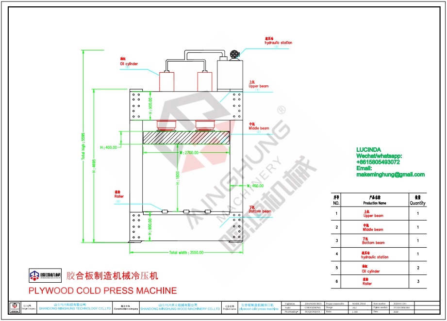 Plywood Cold Press Machine with Hydraulic Good Cylinder - Buy Plywood ...